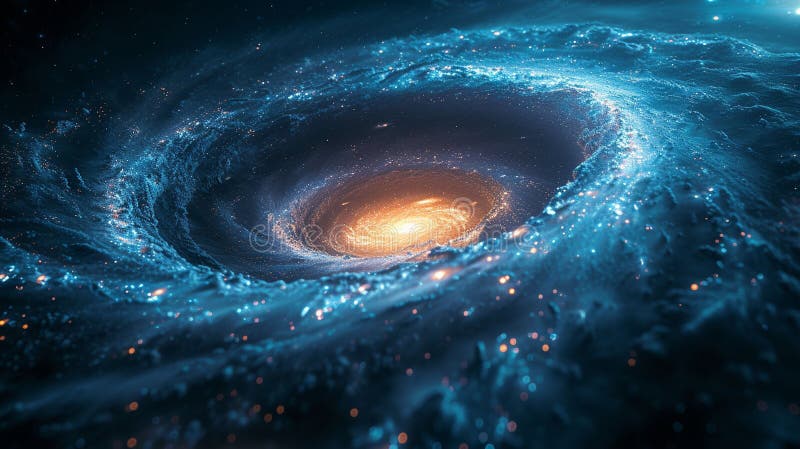 Black Hole at the Center of a Galaxy Stock Illustration - Illustration ...