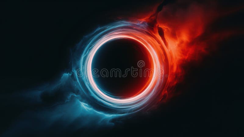 A Black Hole is Shown in a Fiery Explosion, AI Stock Photo - Image of ...