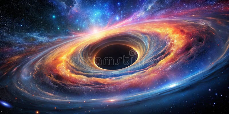 Black Hole and Cosmic Waves into Deep Space AI Generative Stock ...