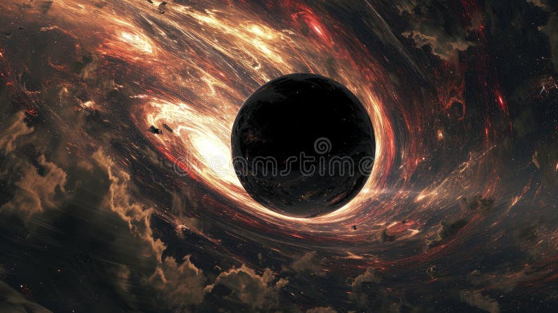 Black Hole Devouring Cosmic Material in Space. Stock Image - Image of ...