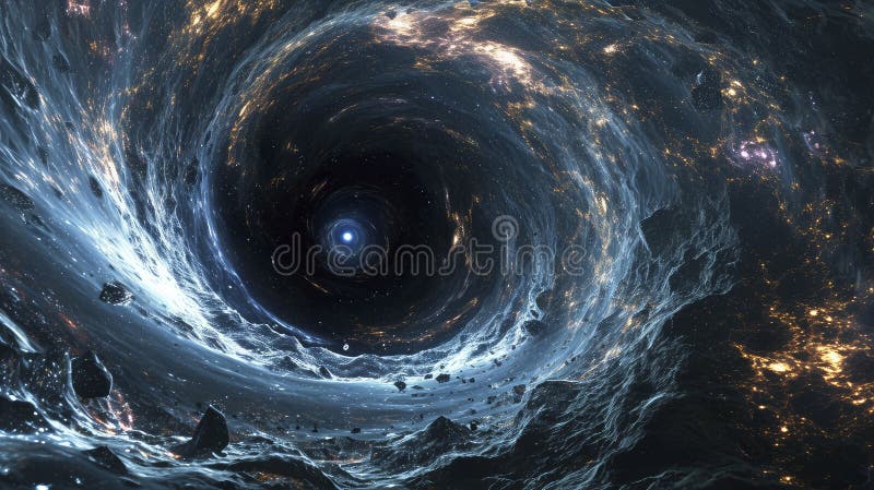 Black Hole Devouring Cosmic Material in Space. Stock Image - Image of ...