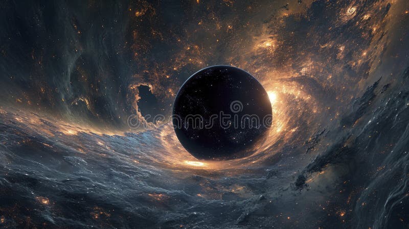 Black Hole Devouring Cosmic Material in Space. Stock Image - Image of ...