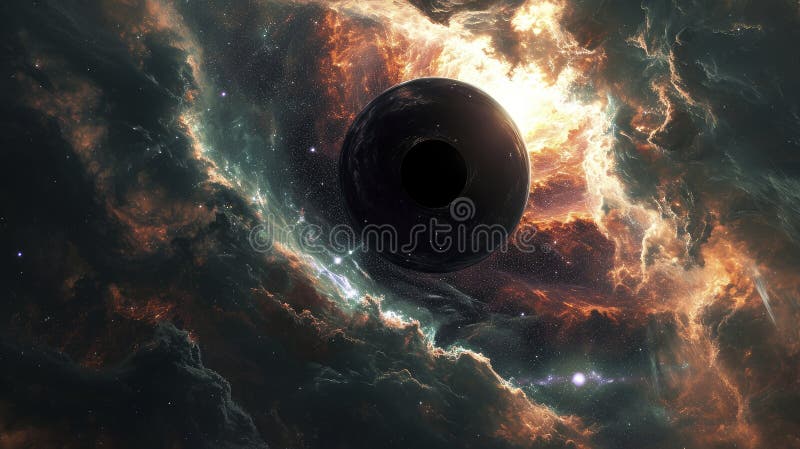 Black Hole Devouring Cosmic Material in Space. Stock Image - Image of ...