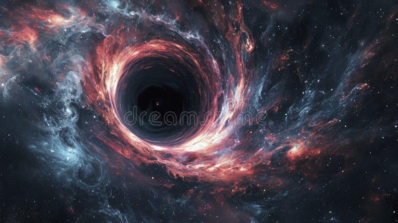Black Hole Devouring Cosmic Material in Space. Stock Photo - Image of ...