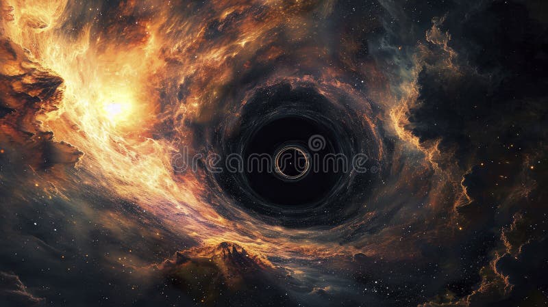 Black Hole Devouring Cosmic Material in Space. Stock Photo - Image of ...