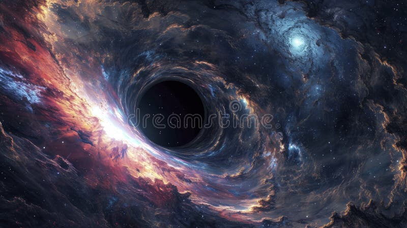 Black Hole Devouring Cosmic Material in Space. Stock Photo - Image of ...