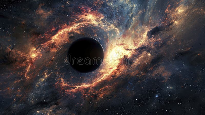 Black Hole Devouring Cosmic Material in Space. Stock Photo - Image of ...