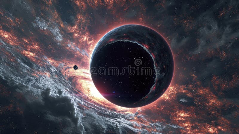 Black Hole Devouring Cosmic Material in Space. Stock Photo - Image of ...