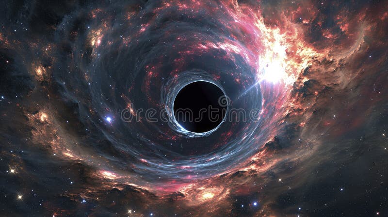 Black Hole Devouring Cosmic Material in Space. Stock Photo - Image of ...