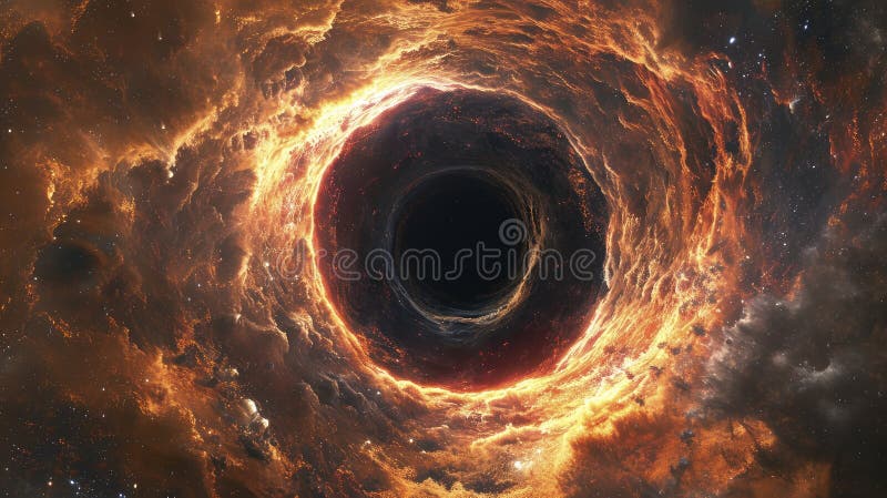 Black Hole Devouring Cosmic Material in Space. Stock Photo - Image of ...