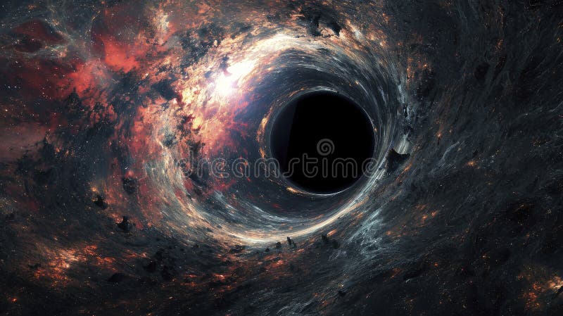 Black Hole Devouring Cosmic Material in Space. Stock Image - Image of ...