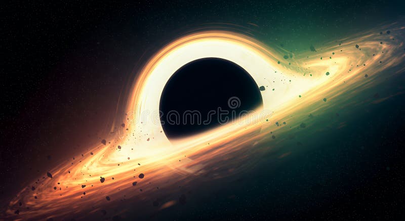 Black Hole Forming with Glowing Accretion Disk and Space Debris Stock ...