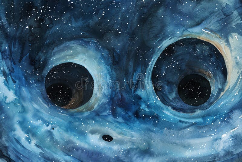 Black Hole with Gravitational Pull Watercolor Illustration Seamless ...