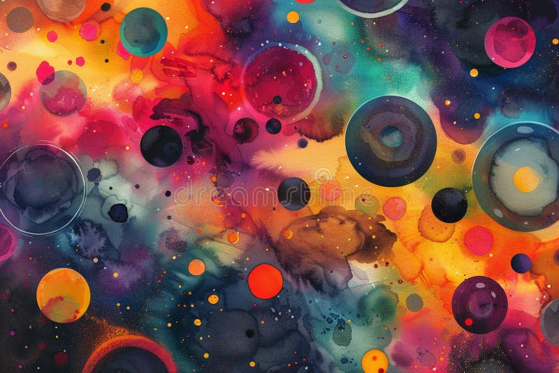 Black Hole with Gravitational Pull Watercolor Illustration Seamless ...