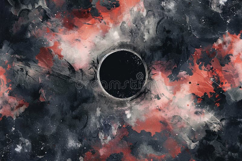 Black Hole with Gravitational Pull Watercolor Illustration Seamless ...