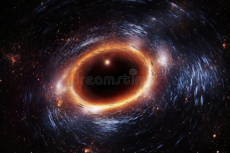 Black Hole Illustration in Outer Space. Supermassive Singularity ...