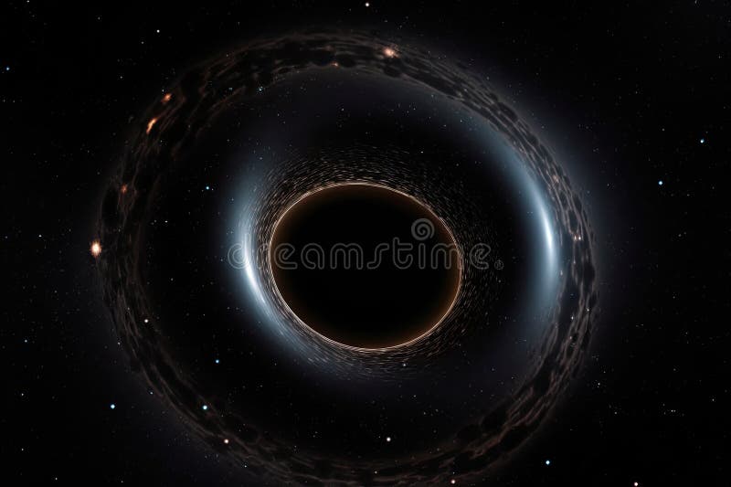 Black Hole Illustration in Outer Space. Supermassive Singularity ...