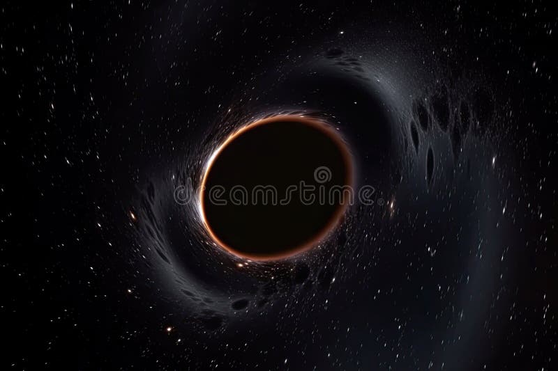 Black Hole Illustration in Outer Space. Supermassive Singularity ...