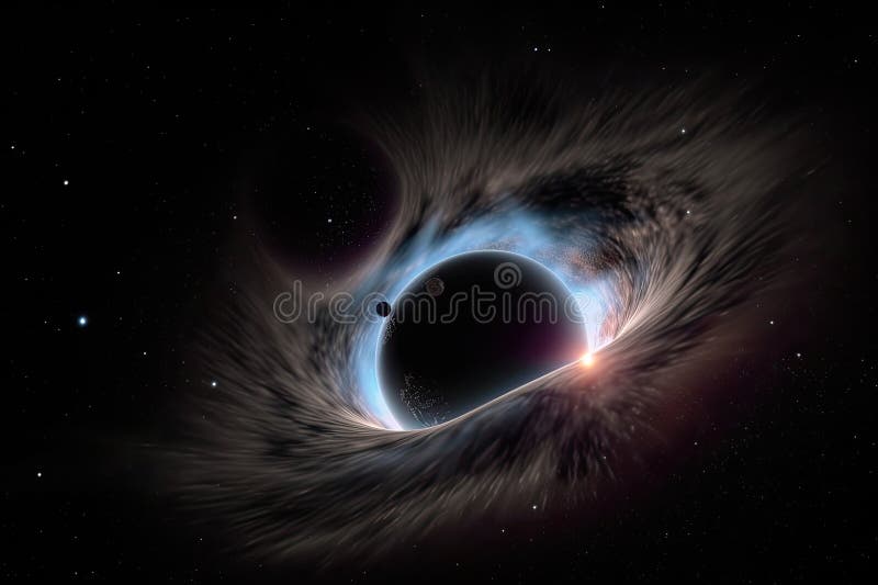 Black Hole Illustration in Outer Space. Supermassive Singularity ...