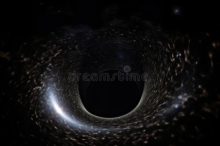 Black Hole Illustration in Outer Space. Supermassive Singularity ...