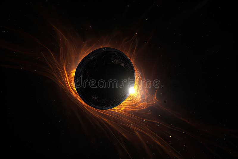 Black Hole Illustration in Outer Space. Supermassive Singularity ...
