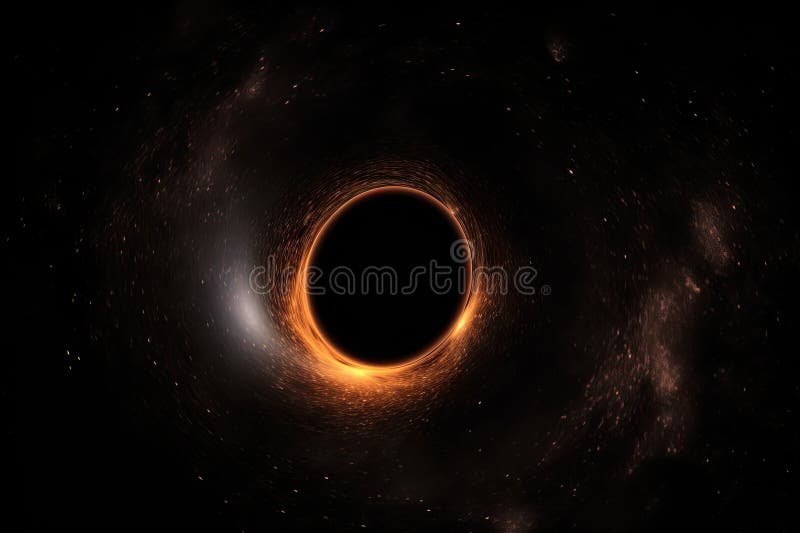 Black Hole Illustration in Outer Space. Supermassive Singularity ...