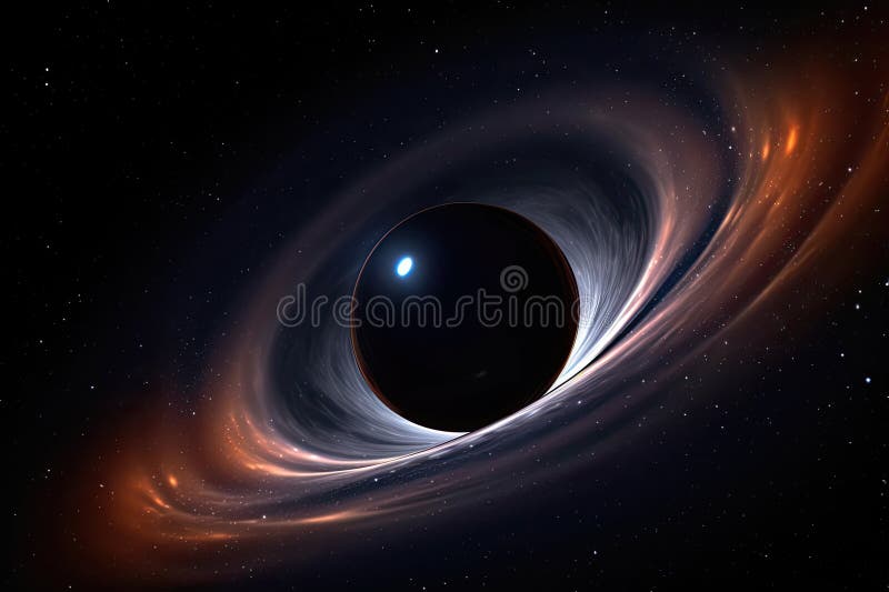 Black Hole Illustration in Outer Space. Supermassive Singularity ...