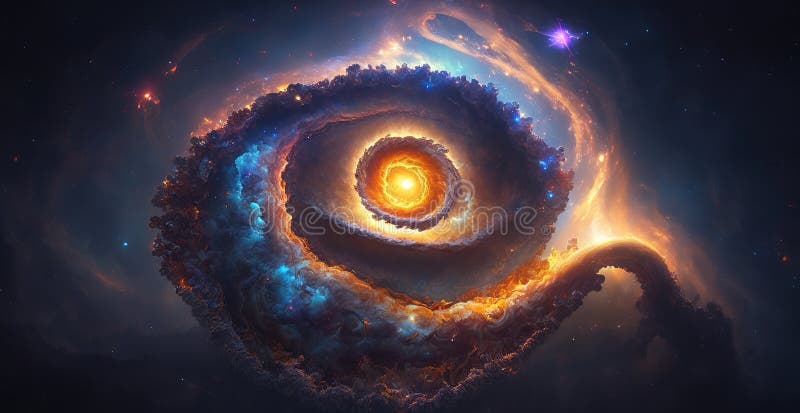 A Black Hole with a Long Swirl in Universe, Galaxy Theme, Generative Ai ...