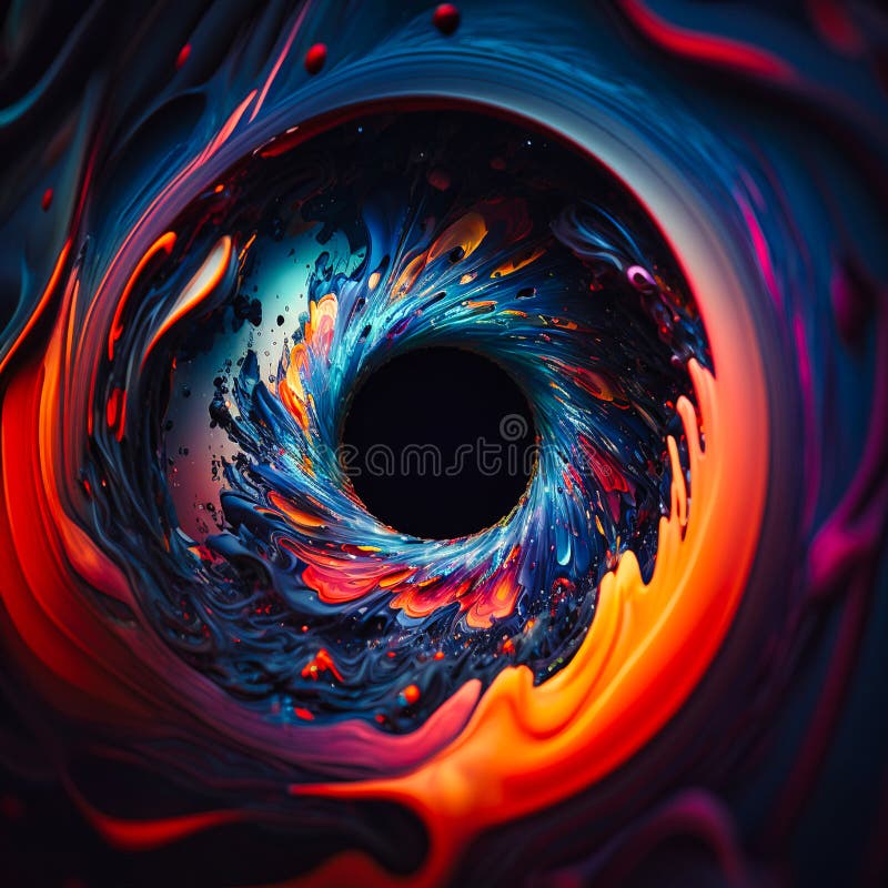 Black Hole in Psychedelic Color, Generative AI Stock Illustration ...