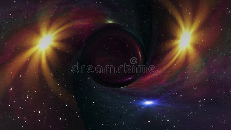 Black Hole Pulls in Star Space Time Funnel Pit Seamless Loop Animation ...