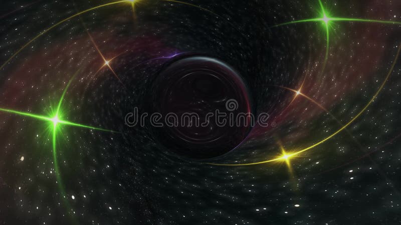 Black Hole Pulls in Star Space Time Funnel Pit Seamless Loop Animation ...