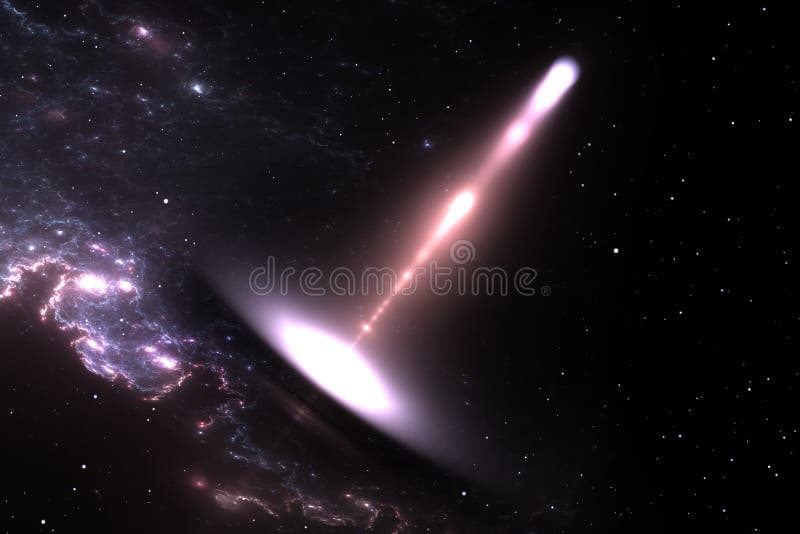 Black Hole is Shooting Particle Jets Stock Illustration - Illustration ...