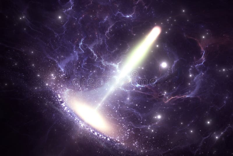 Black Hole is Shooting Particle Jets Stock Illustration - Illustration ...