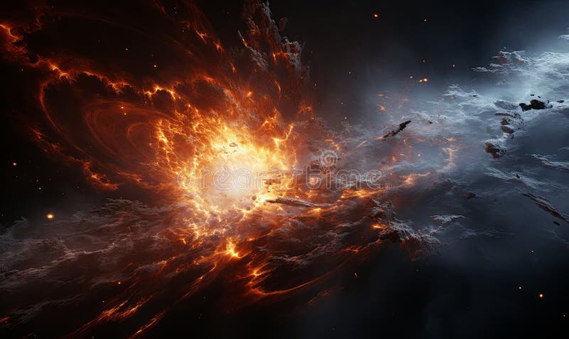 Black Hole in Sky with Fire and Smoke Stock Image - Image of ...