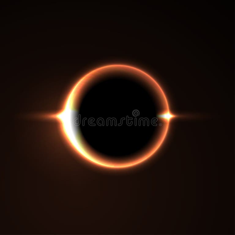 Black Hole. Solar Eclipse. Light. Vector Illustration Stock ...