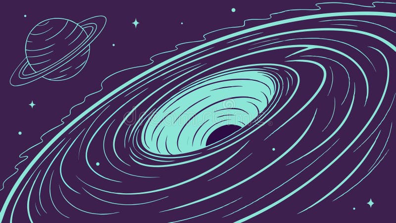 Black Hole in Space, Cosmic Phenomenon and Astrophysics Vector Design ...