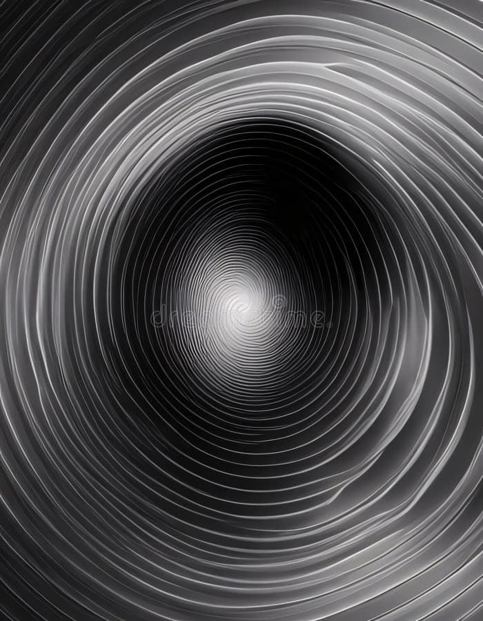 Black Hole in Space, with a Swirling Vortex of Light and Grid Lines ...