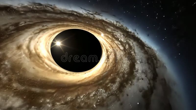 A Black Hole Spirals in Deep Space, Surrounded by Stars and Cosmic Dust ...
