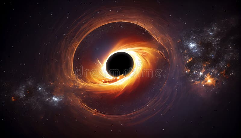 A Black Hole Surrounded by a Bright Accretion Disk, with Stars Visible ...