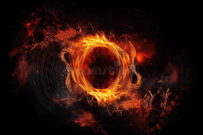 Black Hole, Surrounded by Burning Flames and Fire, Creating Stunning ...