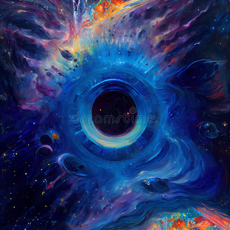 A Black Hole in Deep Space - AI Generated Stock Illustration ...