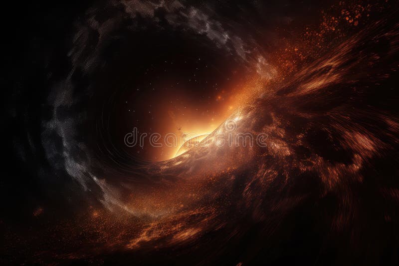Black Hole, Surrounded by Swirling Vortex of Time and Space Stock ...