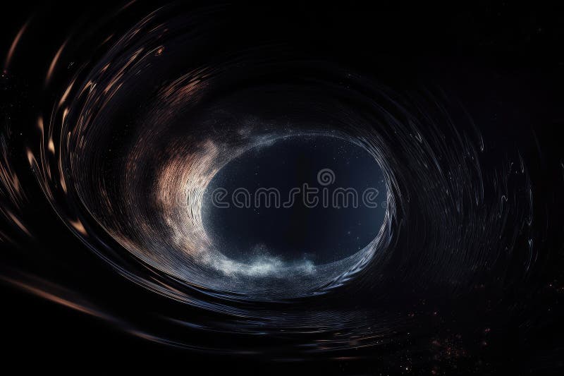 Black Hole, Surrounded by Swirling Vortex of Time and Space Stock ...