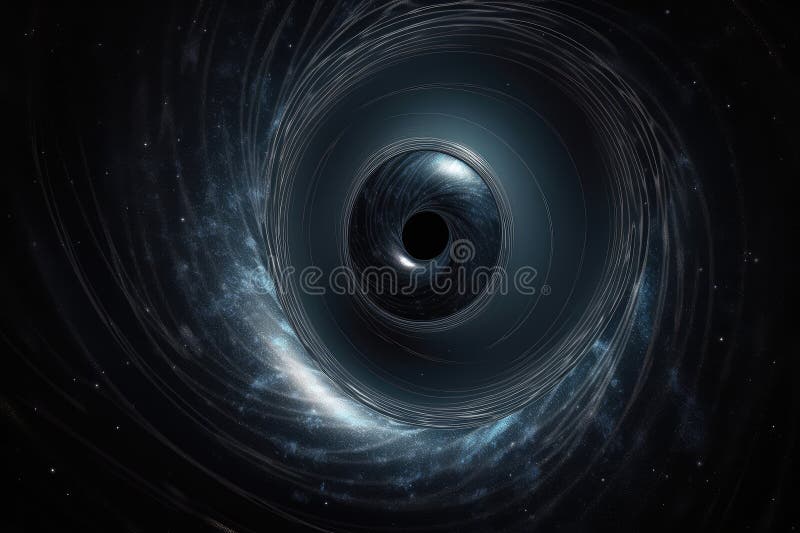 Black Hole, Surrounded by Swirling Vortex of Time and Space Stock ...