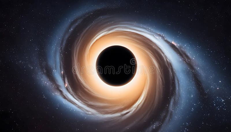 A Black Hole in the Vastness of Space Stock Illustration - Illustration ...