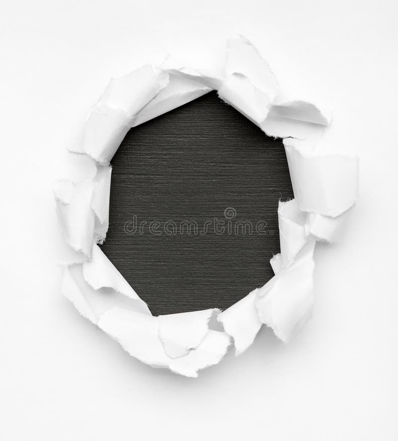 Hole on paper stock image. Image of concept, opening, destroy - 8192081