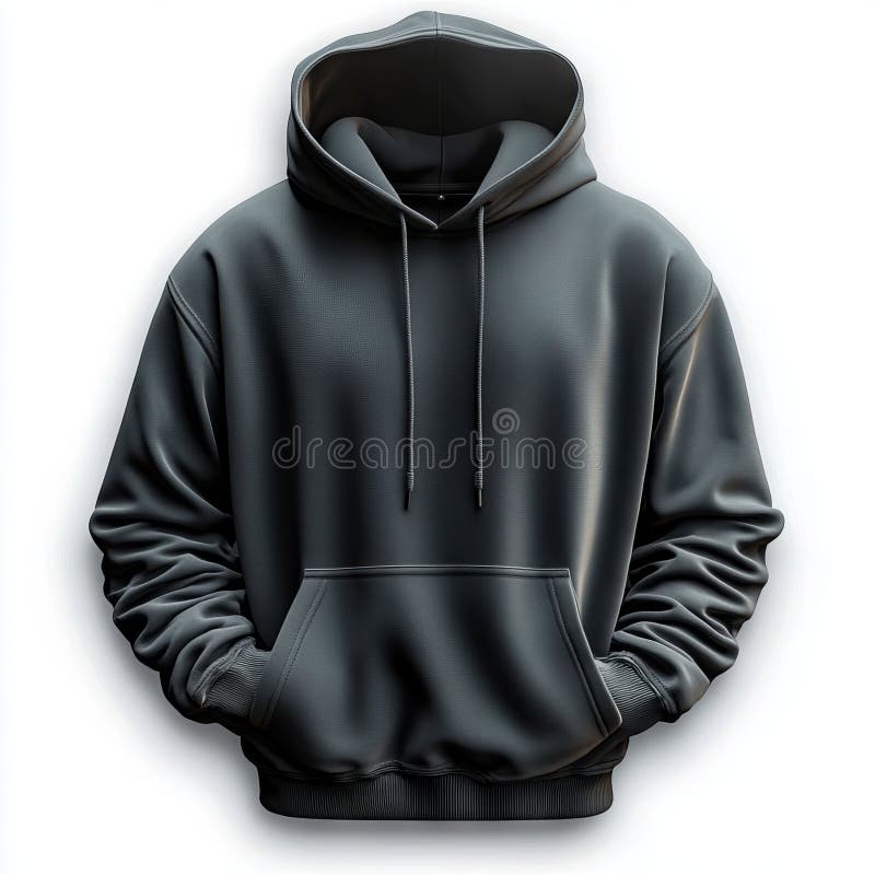 A Black Hooded Sweatshirt with a White Background Stock Illustration ...