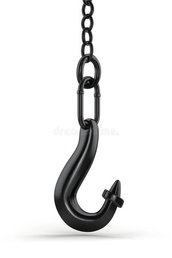 A Black Hook with a Chain Attached. Suitable for Industrial and ...