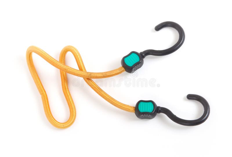 Black Hook with Elastic Rope Stock Photo - Image of cable, lasting ...