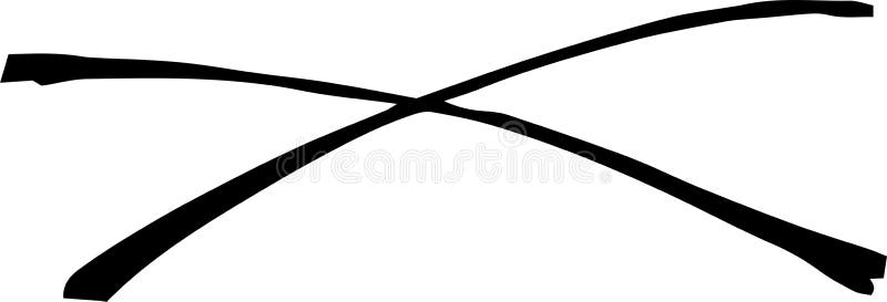 Black Horizontal Cross Mark Stock Vector - Illustration of parts, mark ...